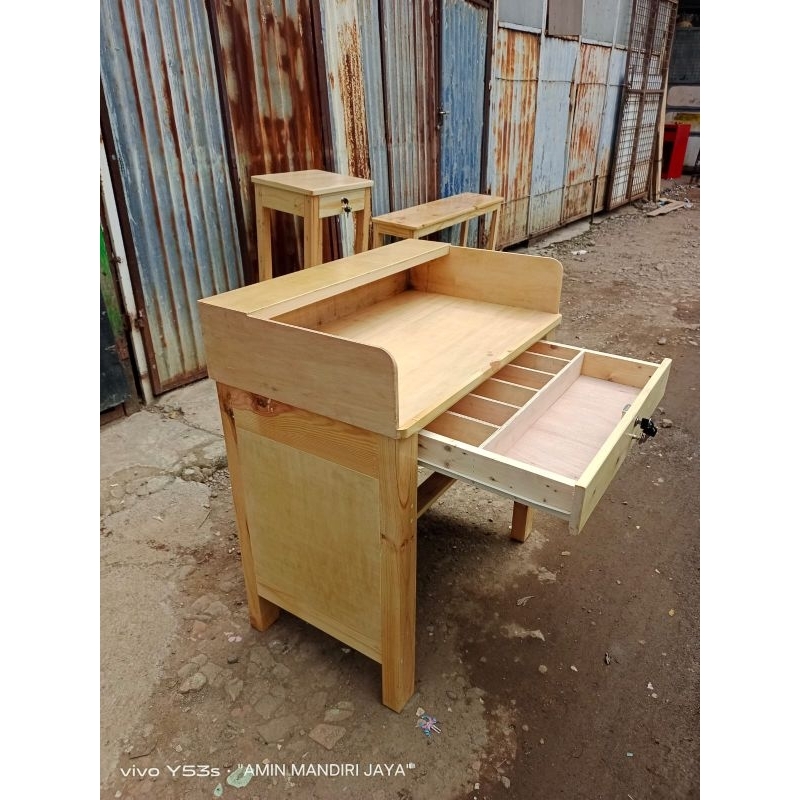 Jual meja kasir laci bersekat bawah tertutup 80x50x75cm | Shopee Indonesia