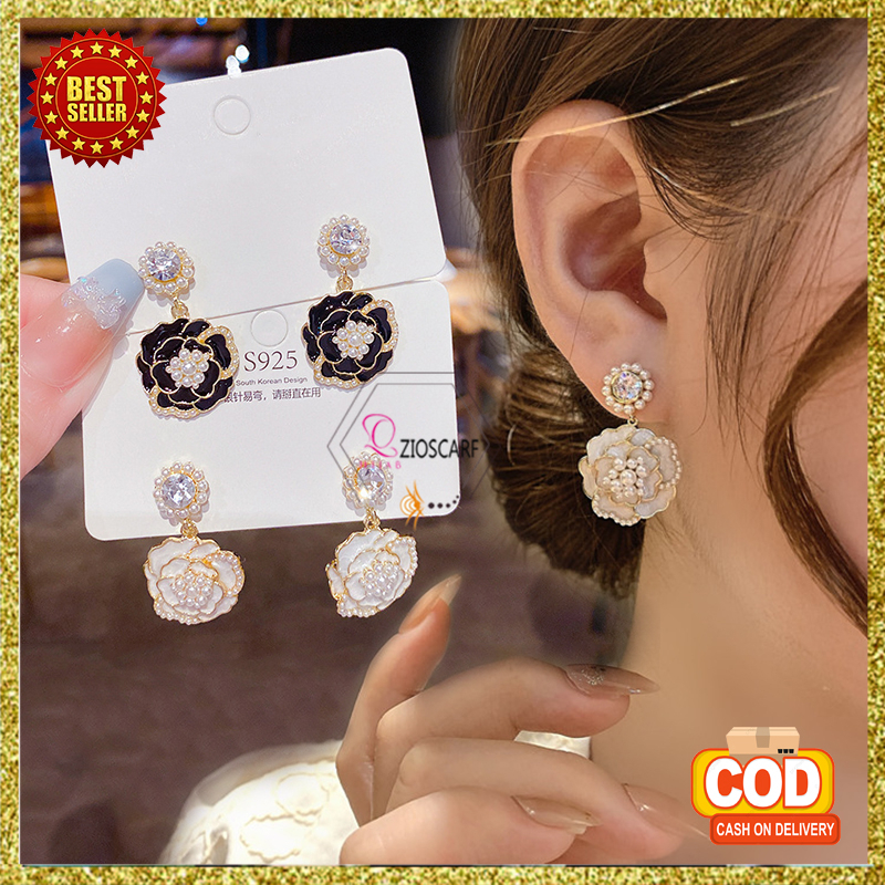 Jual Anting Wanita Korea Dewasa Model Bunga Mawar Mutiara Kecil ...