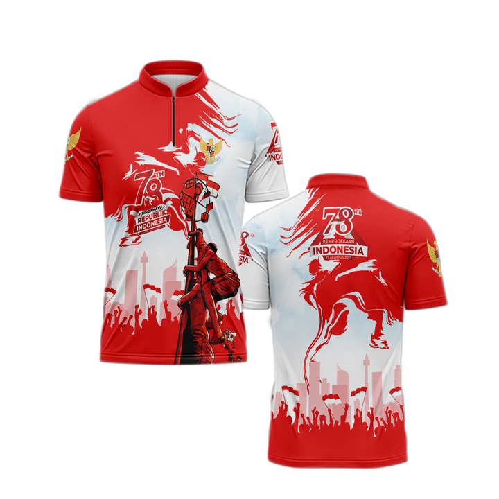 Jual kaos baju 17 agustus HUT RI ke 78 art 9 Fullprint 3D terbaru 2023 | Shopee Indonesia