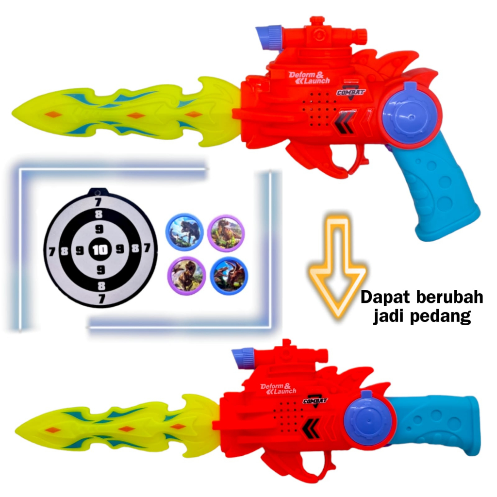 Jual Mainan Pedang jadi pistol kuning 2in1 Mainan Anak Tembak Tembakan ...