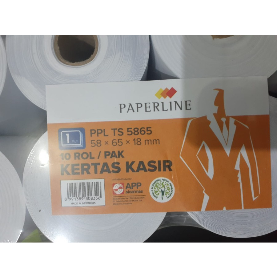 Jual Kertas kasir telstruk 58 x 65 x 18 mm Paperline (10 roll) | Shopee ...