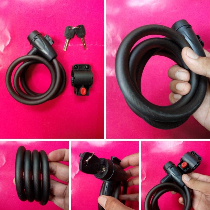 Jual Gembok Sepeda - Pakai Kunci -+ 100 cm | Shopee Indonesia