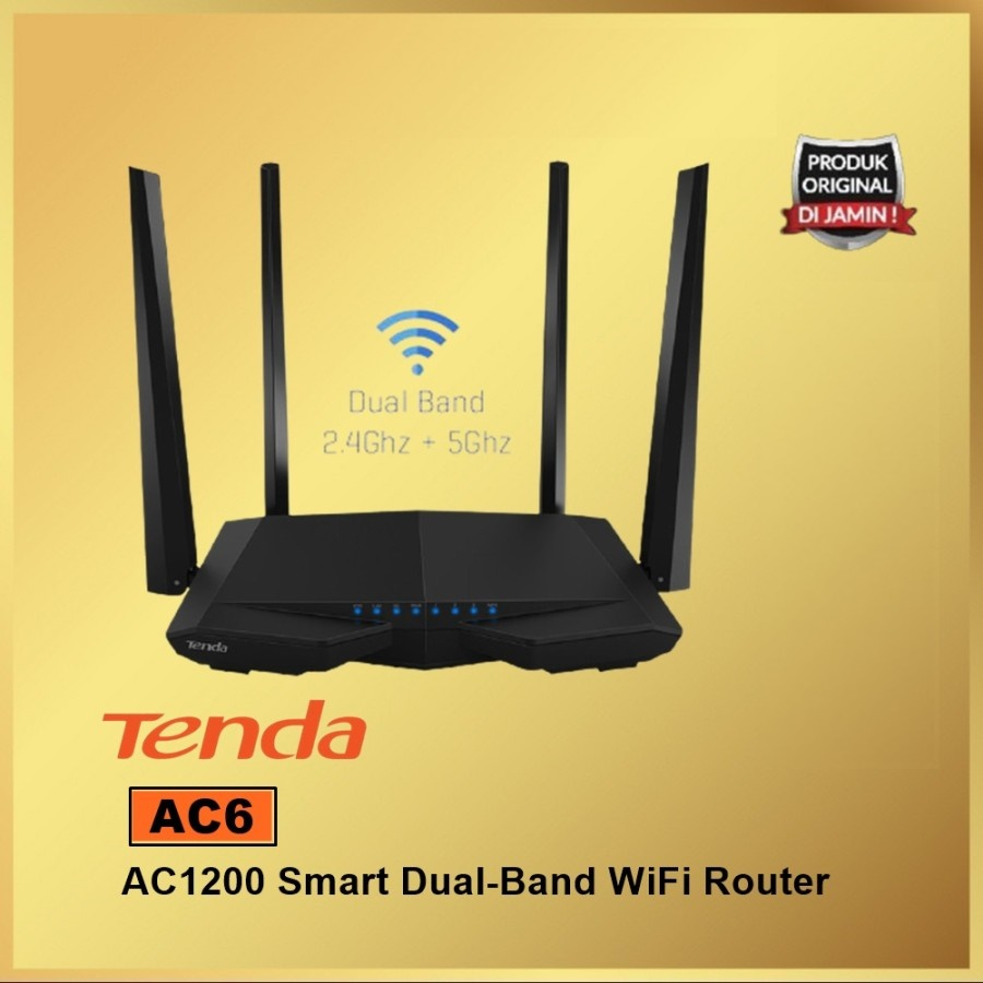 Jual Tenda AC6 Dual Band AC1200 MU-MIMO WiFi Wireless Router AC 6 AC ...
