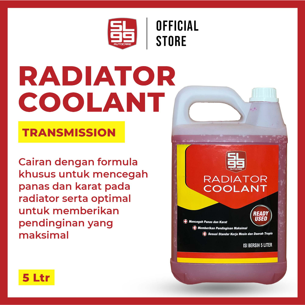 Jual SL99 Radiator Coolant 5L Ready To Use Pink Merah Air Radiator ...