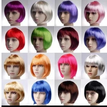 Jual Wig rambut palsu pendek bop bob sebahu sepundak lurus fake hair ...