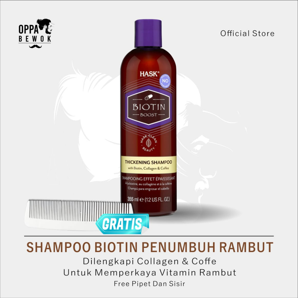Jual SHAMPOO BIOTIN COLLAGEN HASK penumbuh rambut pelebat rambut solusi ...