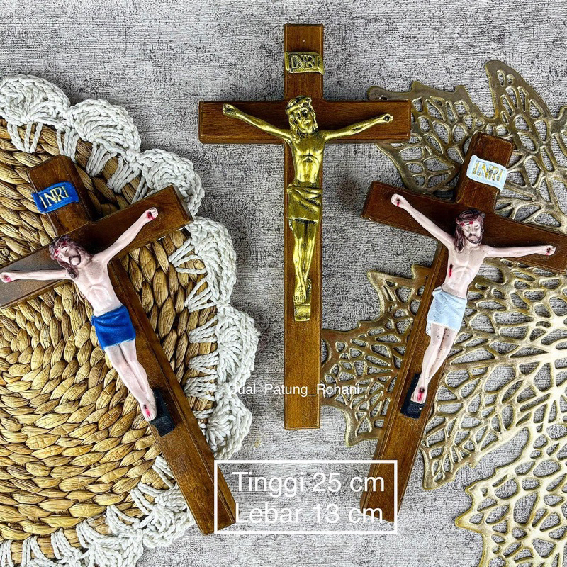 Jual Salib Dinding Yesus Kayu Jati 25 cm | Shopee Indonesia