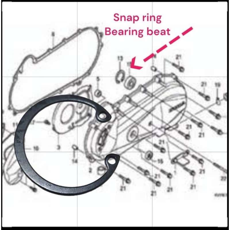 Jual snap ring bearing bak cvt beat scoopy vario spacy beli 2 gratis 1 ...