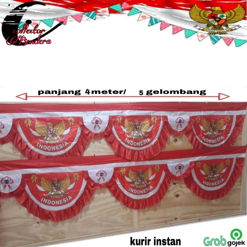 Jual BENDERA PANJANG BENDERA BACKGROUND 5 GELOMBANG/4METER | Shopee ...