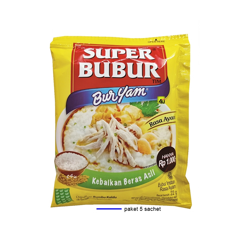 Jual Super Bubur BurYam Bubur Instant Rasa Ayam Isi 5 sachet | Shopee ...