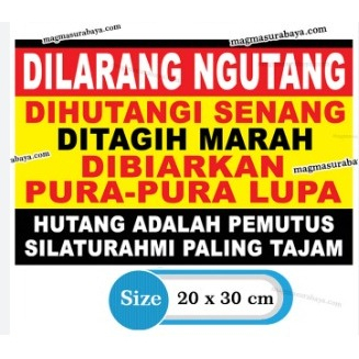 Jual sticker dilarang hutang po | Shopee Indonesia