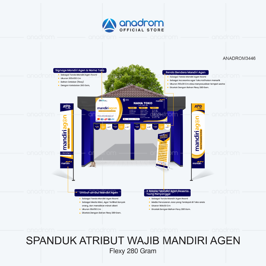 Jual Spanduk Atribut Wajib Mandiri Agen | Banner Mandiri Agen ...