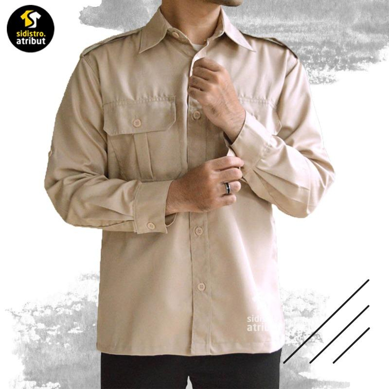 Jual Kemeja pdl - kemeja organisasi - kemeja lengan panjang warna Khaki ...