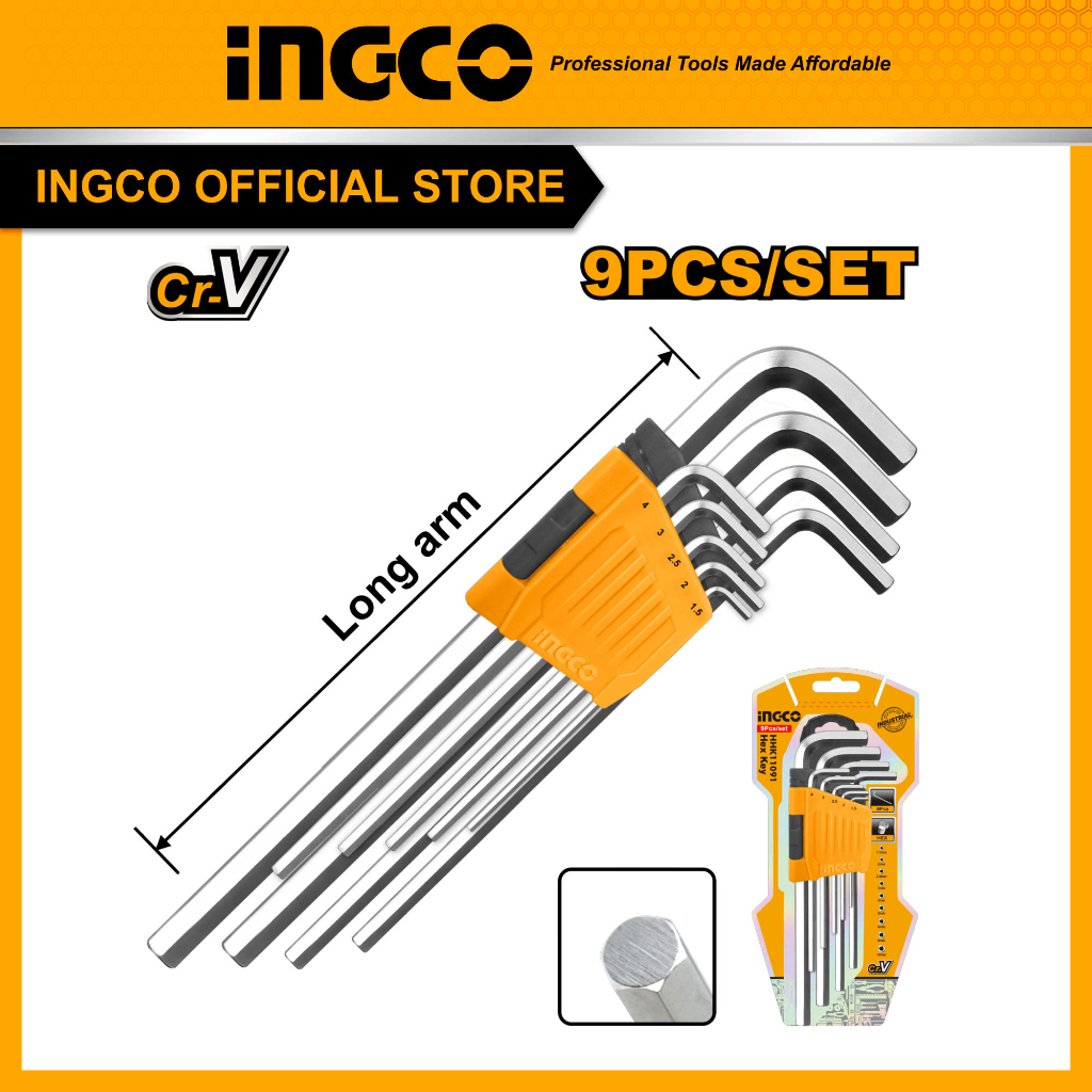 Jual (INGCO) - KUNCI L SEDANG SET KEPALA BIASA INGCO HHK11091 | Shopee ...