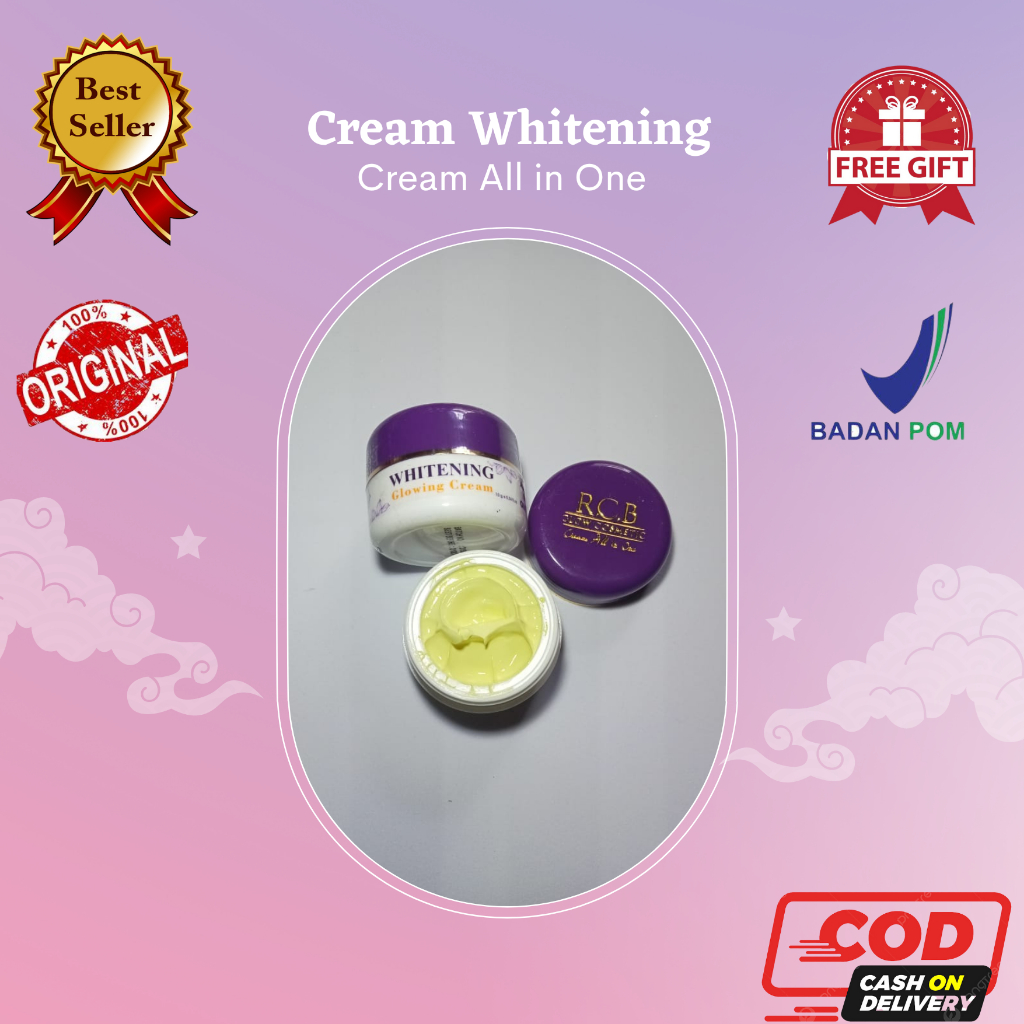 Jual Recomended whitening glowing cream (all in one) - cream siang ...