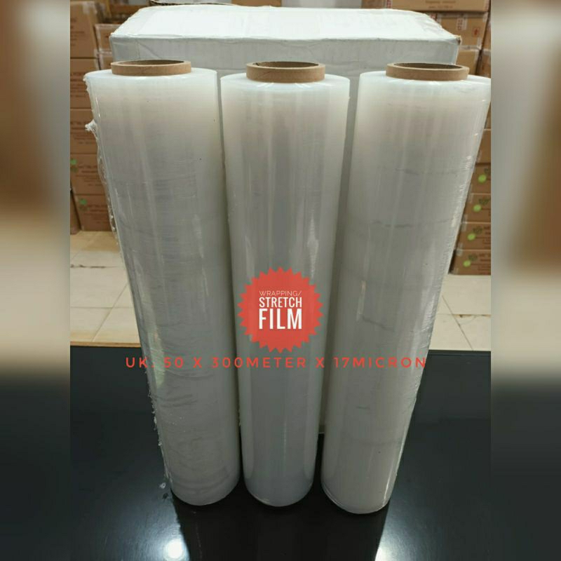 Jual Stretch Film/Plastik Wrap/Plastik wrapping 50cm x 300mtr x 17micron (Roll) | Shopee Indonesia