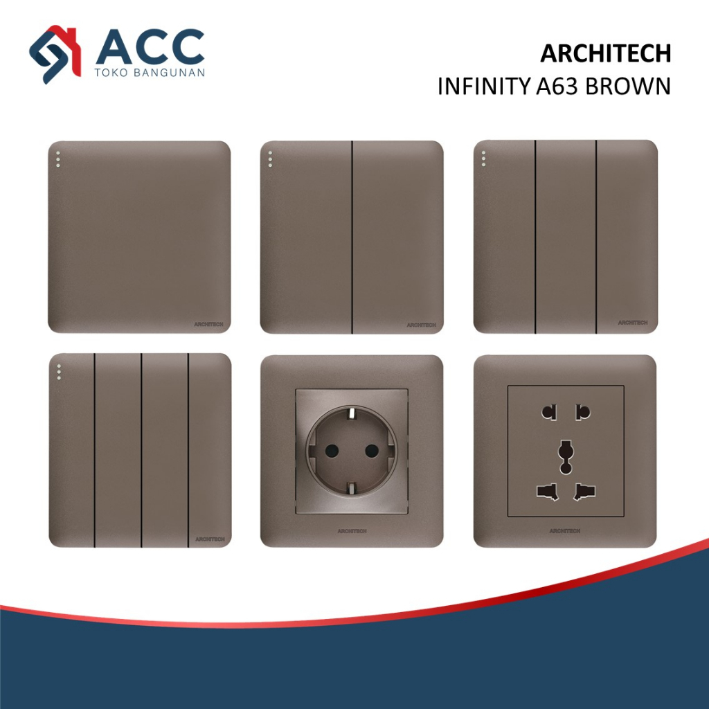 Jual ARCHITECH INFINITY A63 BROWN SAKLAR STOP KONTAK FRAME | Shopee Indonesia