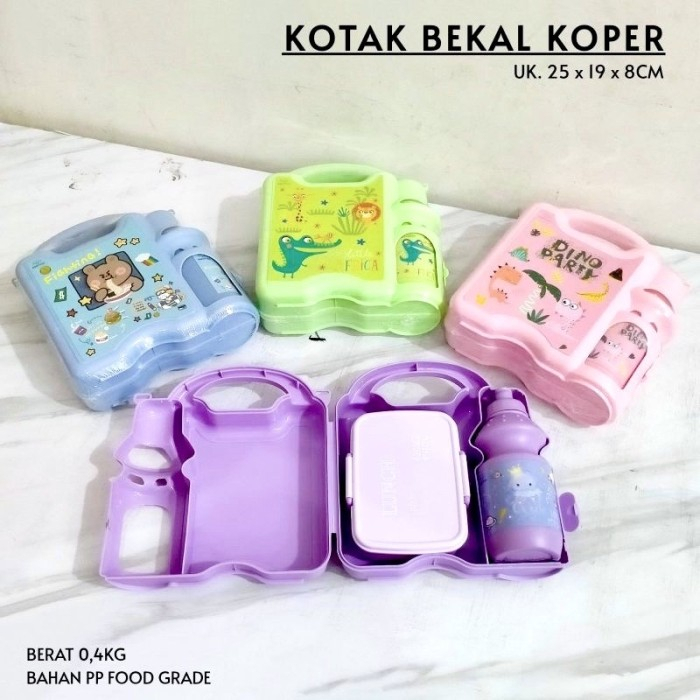 Jual kotak Makan Botol lunch box set tas botol air anti tumpah KOPER ...