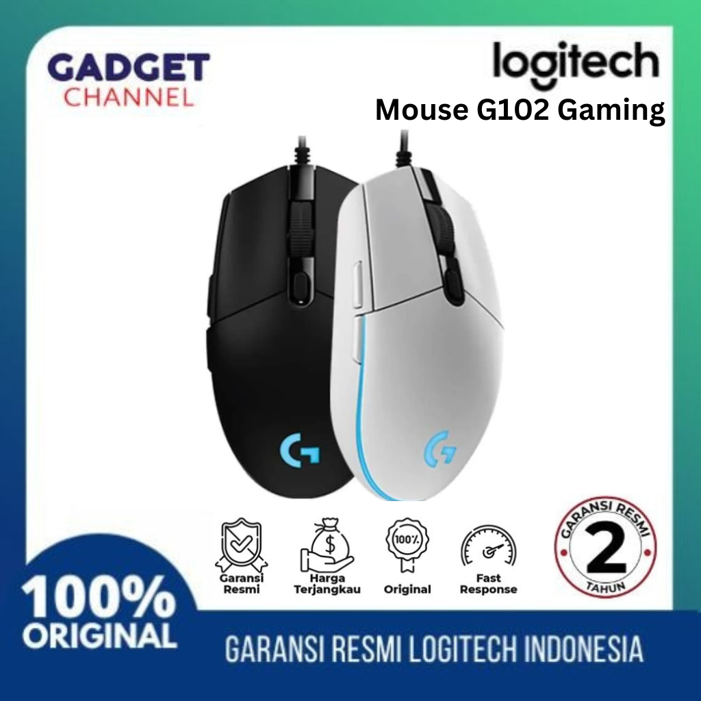 Jual Mouse Gaming Logitech G102 Lightsync 8.000 DPI - Garansi Resmi 2 Tahun | Shopee Indonesia