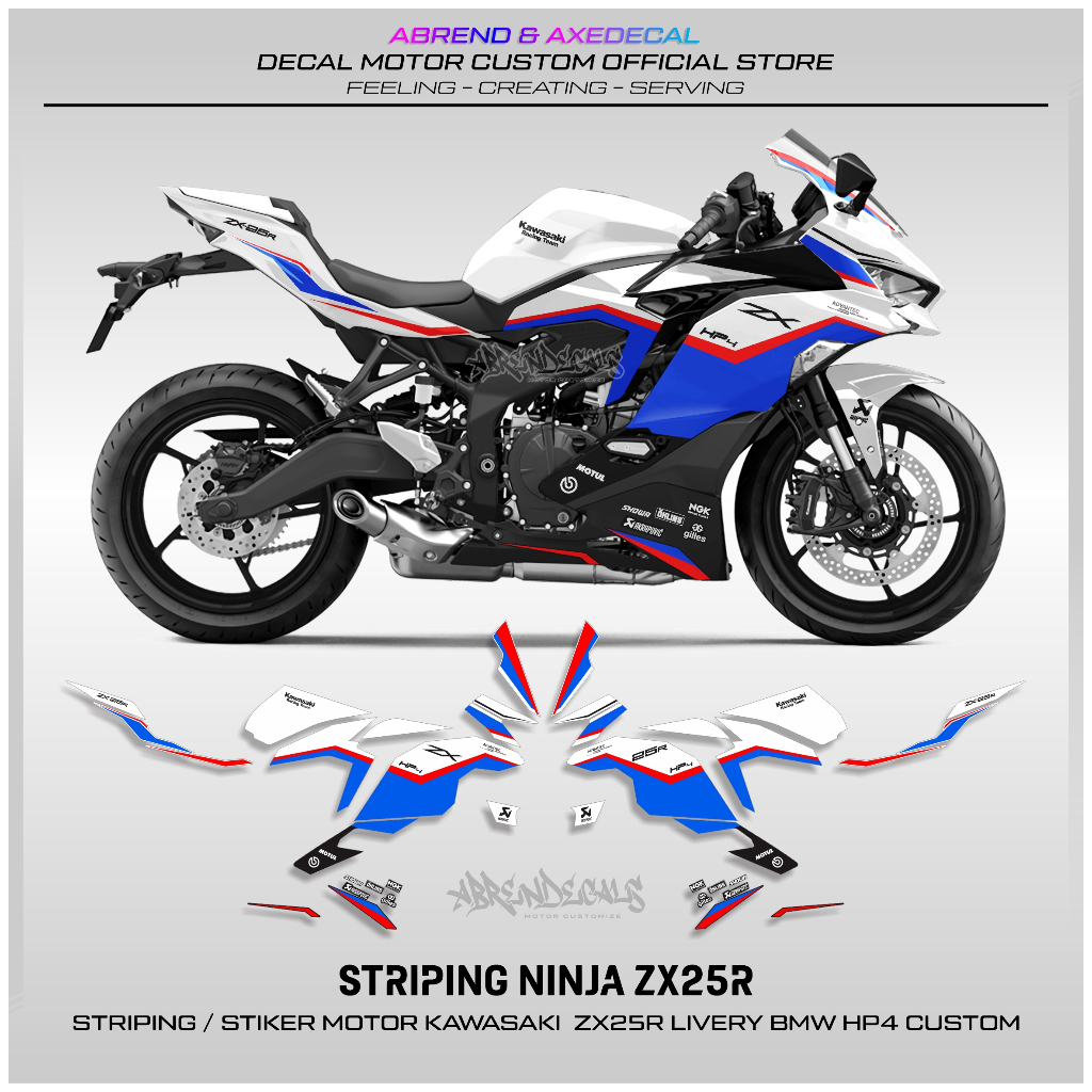 Jual Decal Striping ZX25R Livery BMW HP4 Grafis Custim / Stiker Motor ...