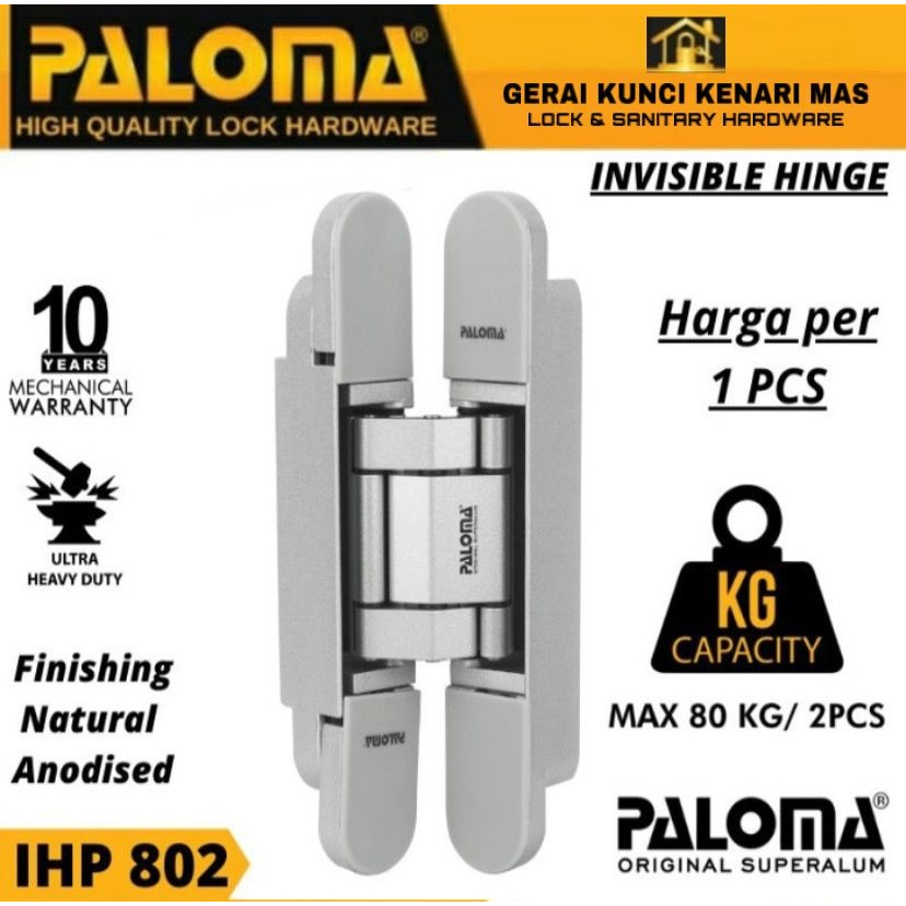 Jual ENGSEL TANAM PINTU PALOMA IHP 802 CONCEALED INVISIBLE NA | Shopee ...
