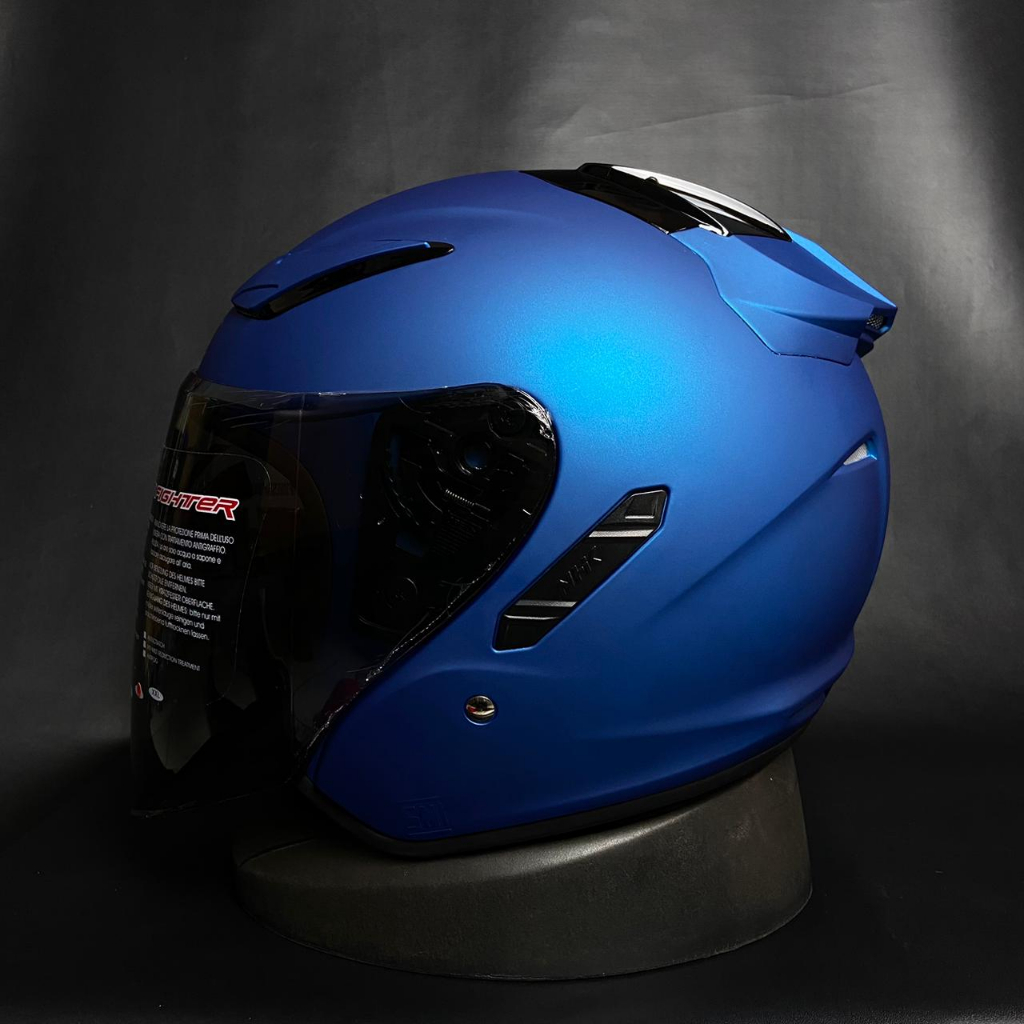 Jual NHK R1 NEW DARK BLUE DOFF HALF FACE NHK R1 VISOR SMOKE | Shopee ...
