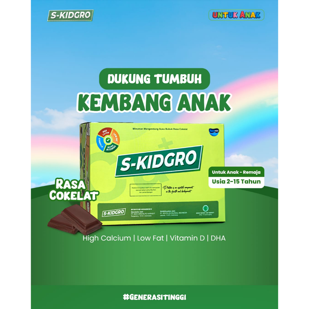 Jual S -KIDGRO Suplemen Susu Peninggi Badan Anak ( Paker Basic Isi 5 ...