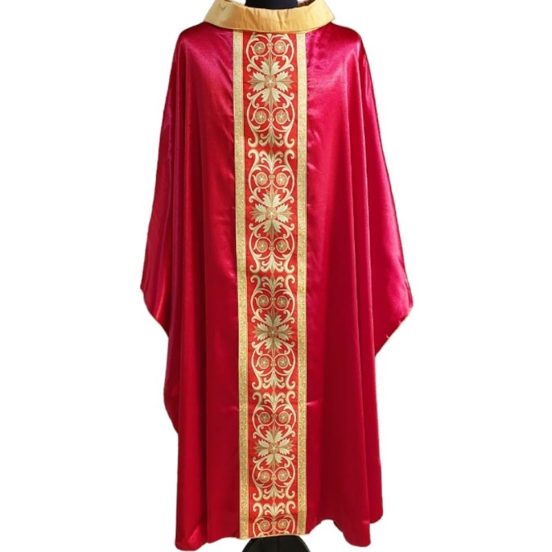 Jual Kasula Imam/Kasula Romo Pastor Katolik/Kasula Warna Merah | Shopee ...