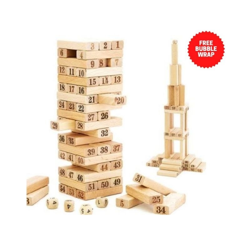 Jual Wooden Stacko | Jenga | Balok Kayu Anak | Shopee Indonesia
