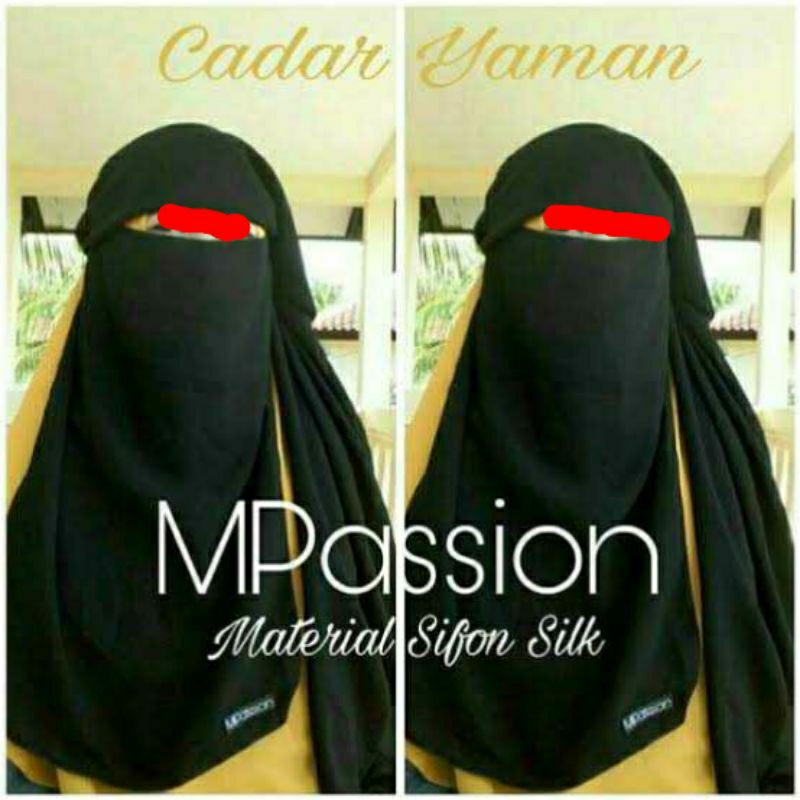 Jual Niqob cadar Yaman dua lapis dengan dua layer dibelakang merk M ...