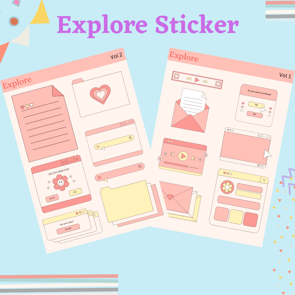 Jual Sticker Kit | Stiker Jurnal Kit Photobook Playlist Pink Note ...