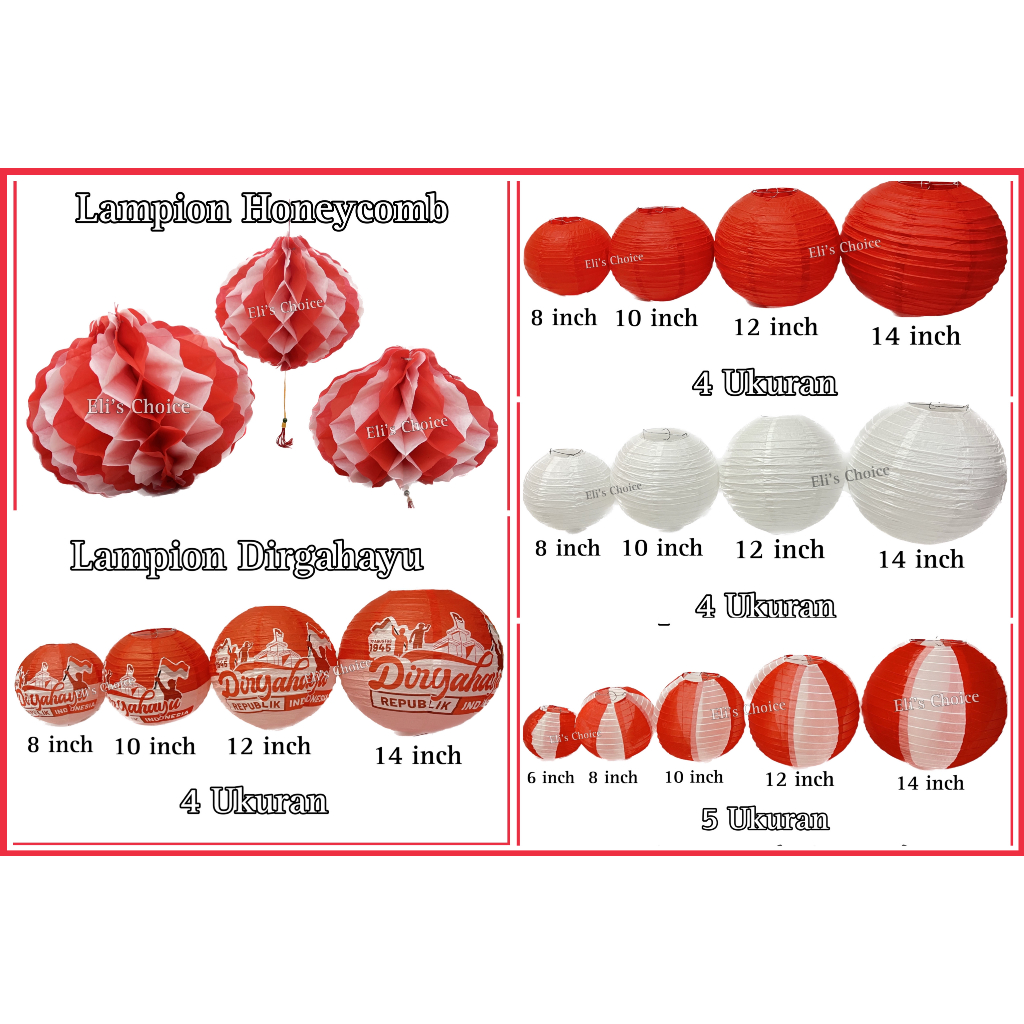 Jual Lampion Kemerdekaan Merah Putih Tahan AIr Dekorasi Lampion ...