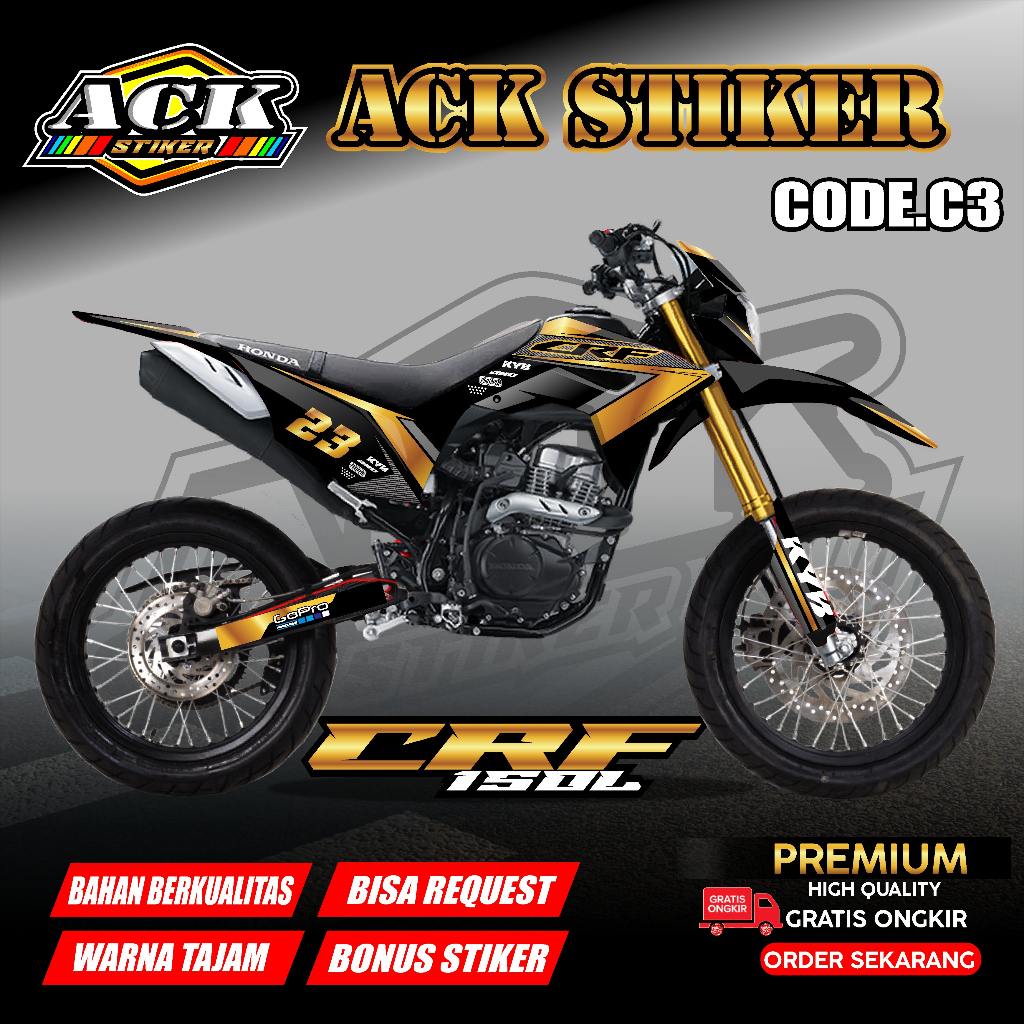 Jual Decal Sticker Motor Cross CRF 150L Fullbody - Dekal Stiker CRF 150 ...