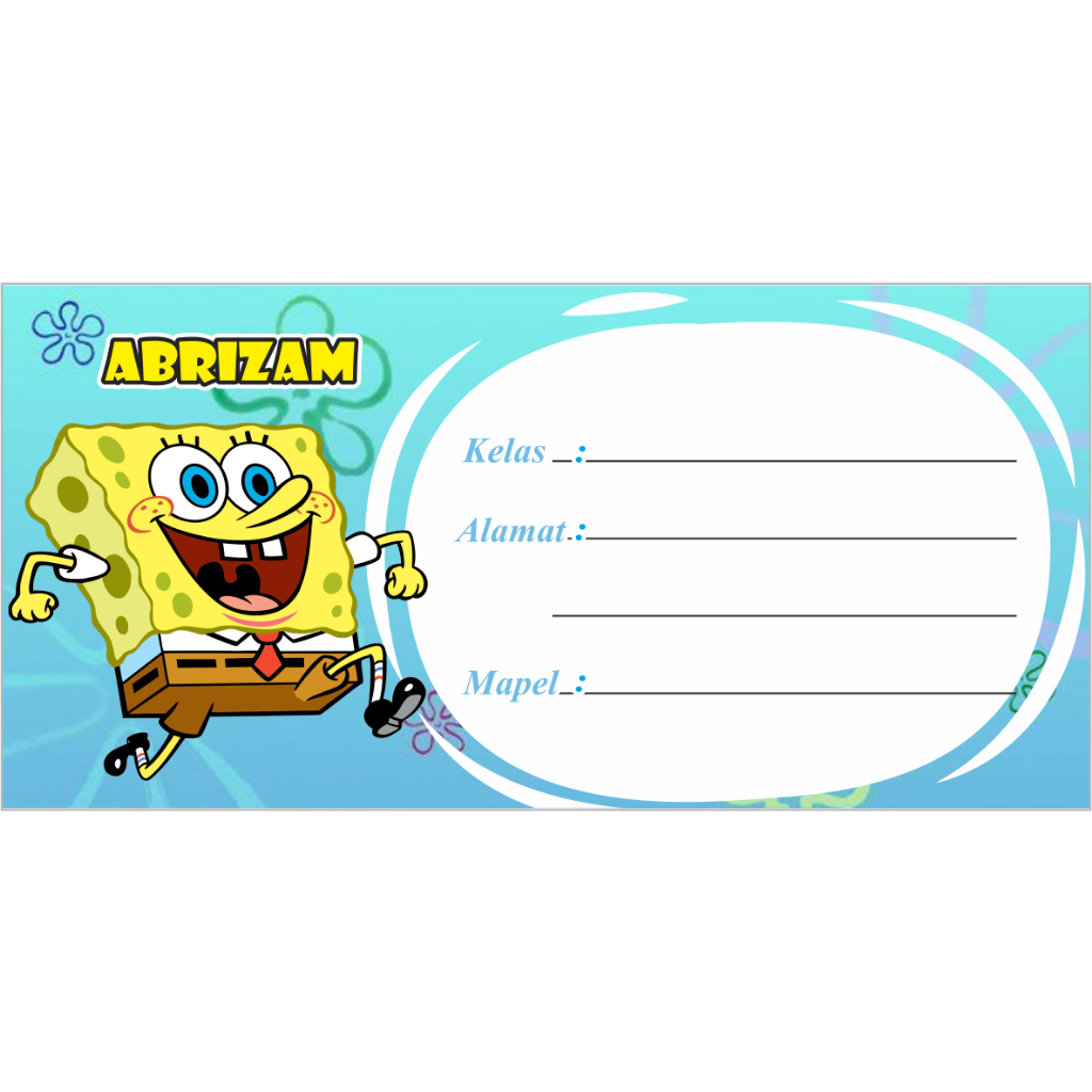 Jual [206] Stiker Label Buku Tulis Karakter Spongebob, Patrik ...