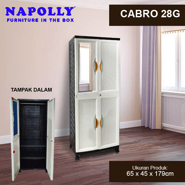 Jual Rak / Lemari Pakaian Plastik Napolly 2 Pintu Cabro 28G | Shopee ...