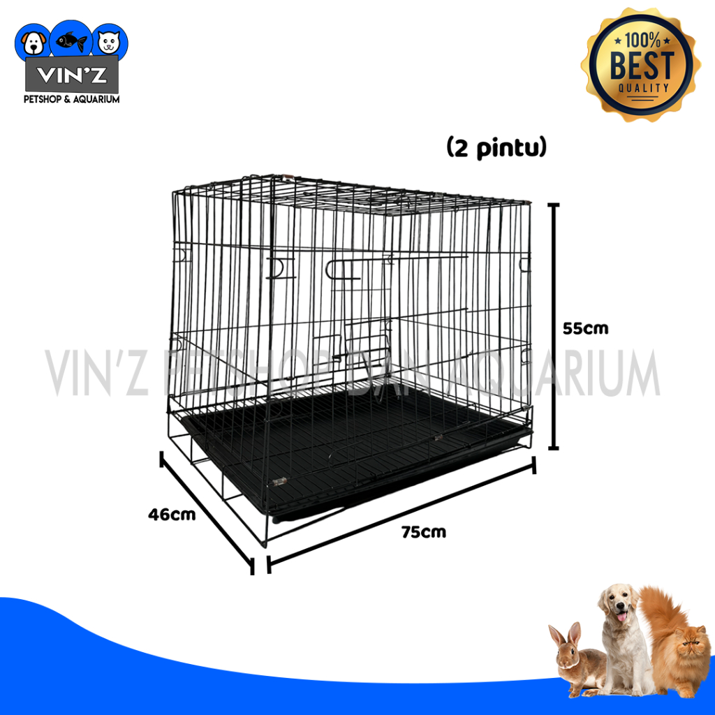 Jual Kandang Hewan Besi Lipat Kucing Anjing Cat Dog Ukuran 75cm Tanpa ...