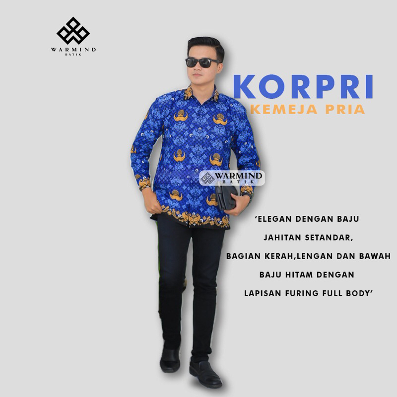 Jual KEMEJA BAJU KORPRI C40S PRIA KERAH HITAM FULL FURING TERBARU SERAGAM DINAS COWOK BAJU ASN ...