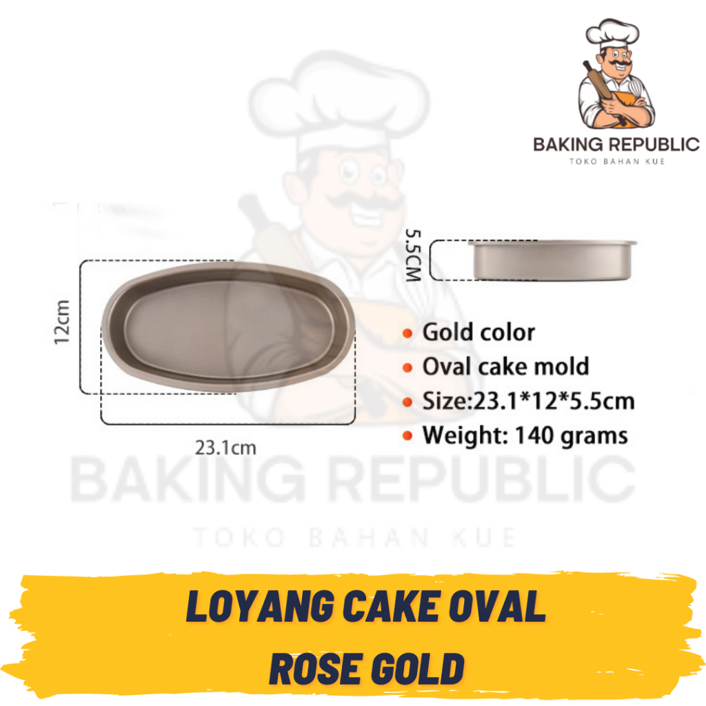 Jual LOYANG OVAL PAN CHEESE CAKE | LOYANG CAKE OVAL ROSE GOLD | UK 21.5 ...