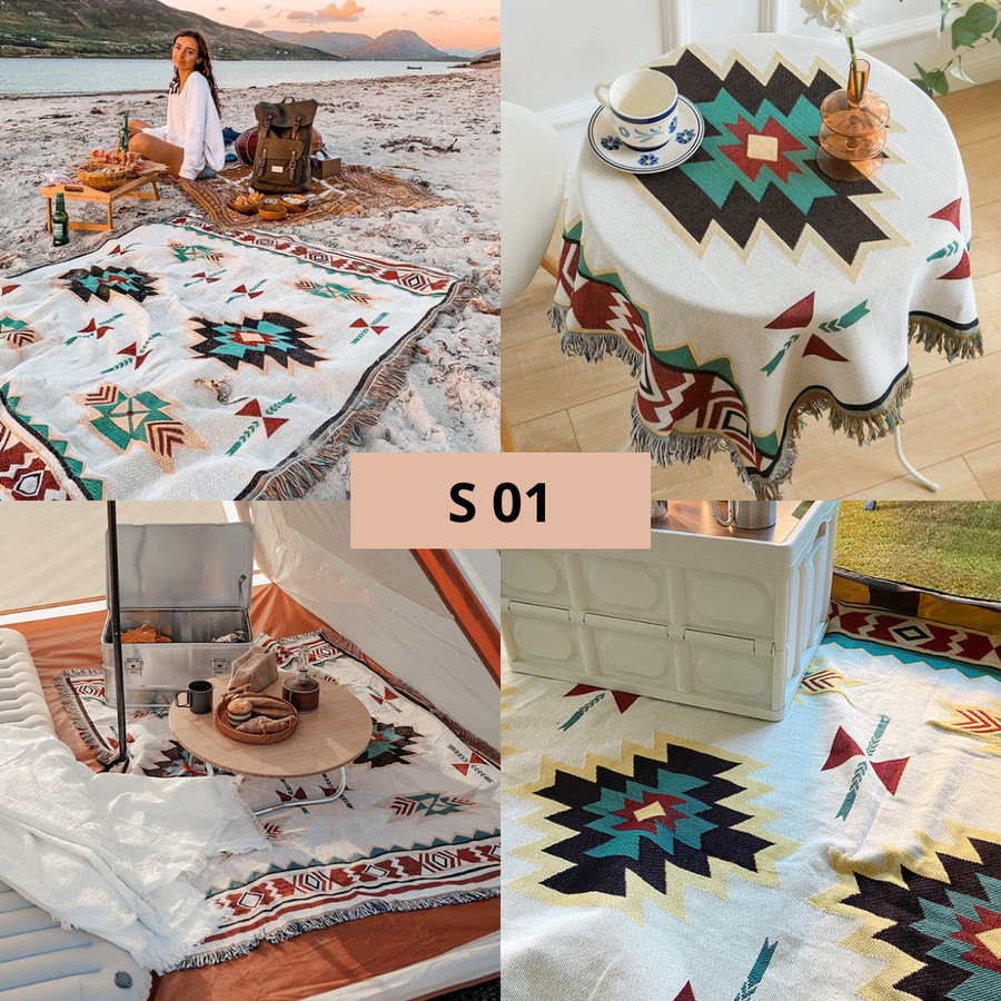 Jual Selimut Tidur Ethnic Camping Karpet Alas Piknik Blanket Picnic Mat ...