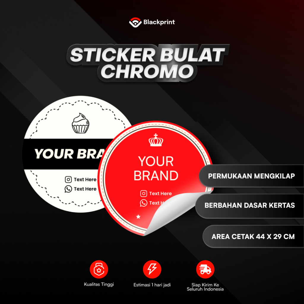 Jual CETAK STIKER CROMO / LABEL BULAT LABEL NAMA LABEL MAKANAN TOPLES ...