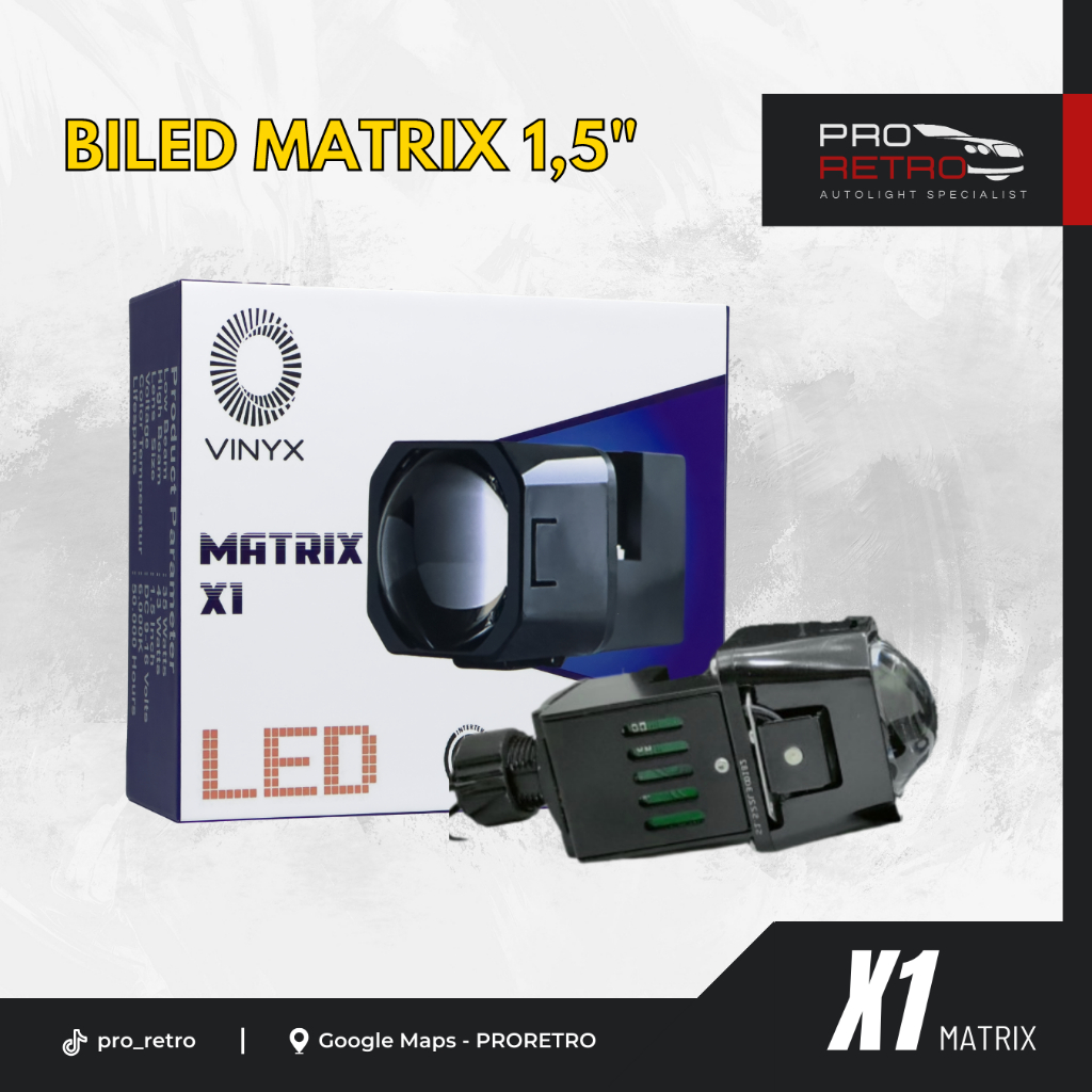 Jual Lampu Mobil/Motor Biled Mini Projector X1 Matrix 1,5 Inch Hi/Lo ...
