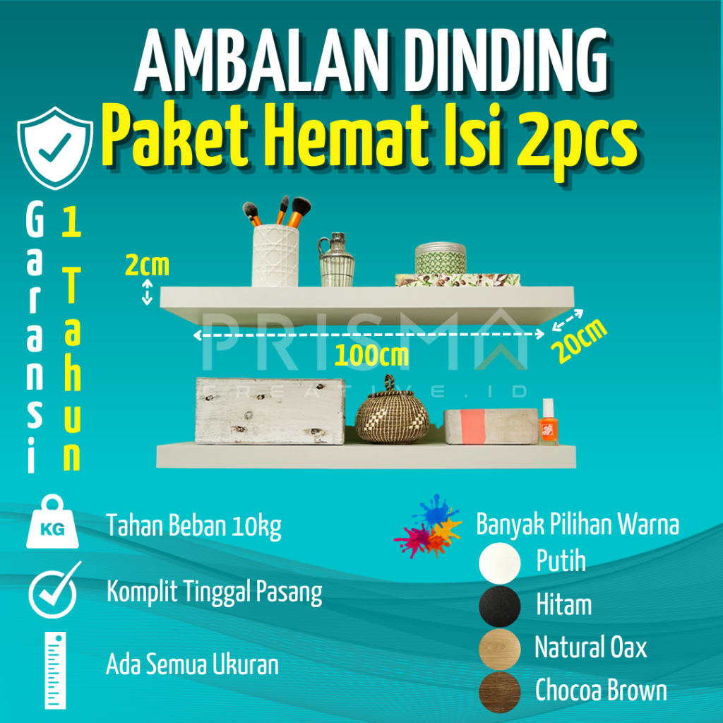 Jual [ 1 set Isi 2pcs ] Ambalan Rak Dinding Minimalis Hiasan Papan ...