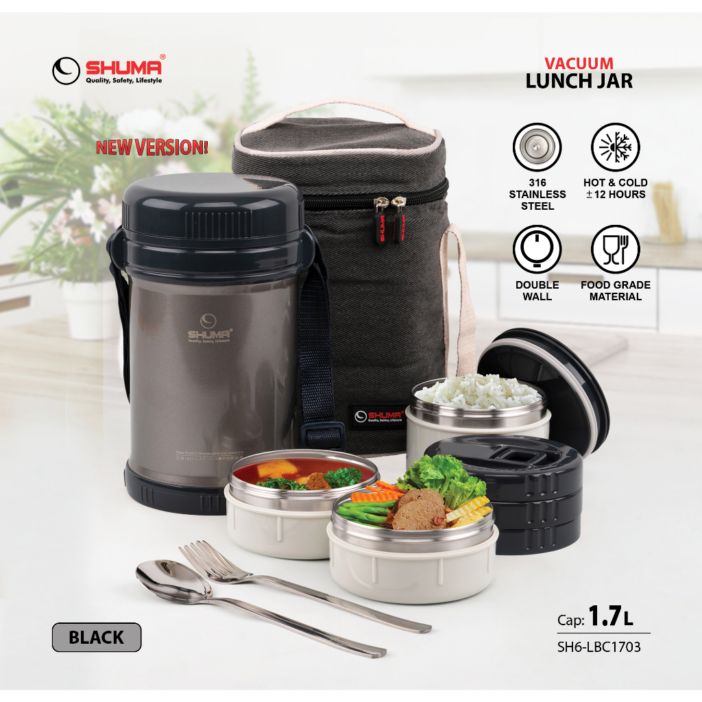 Jual SHUMA S/S 316 Vacuum Insulation Lunch Jar LBC 1700 ML (LBC17003) | Shopee Indonesia