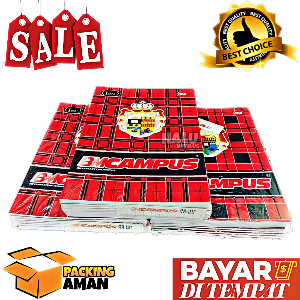 Jual (BISA COD) PROMO 10 Pcs Buku Tulis BM CAMPUS 36 Lembar Ukuran Boxy ...