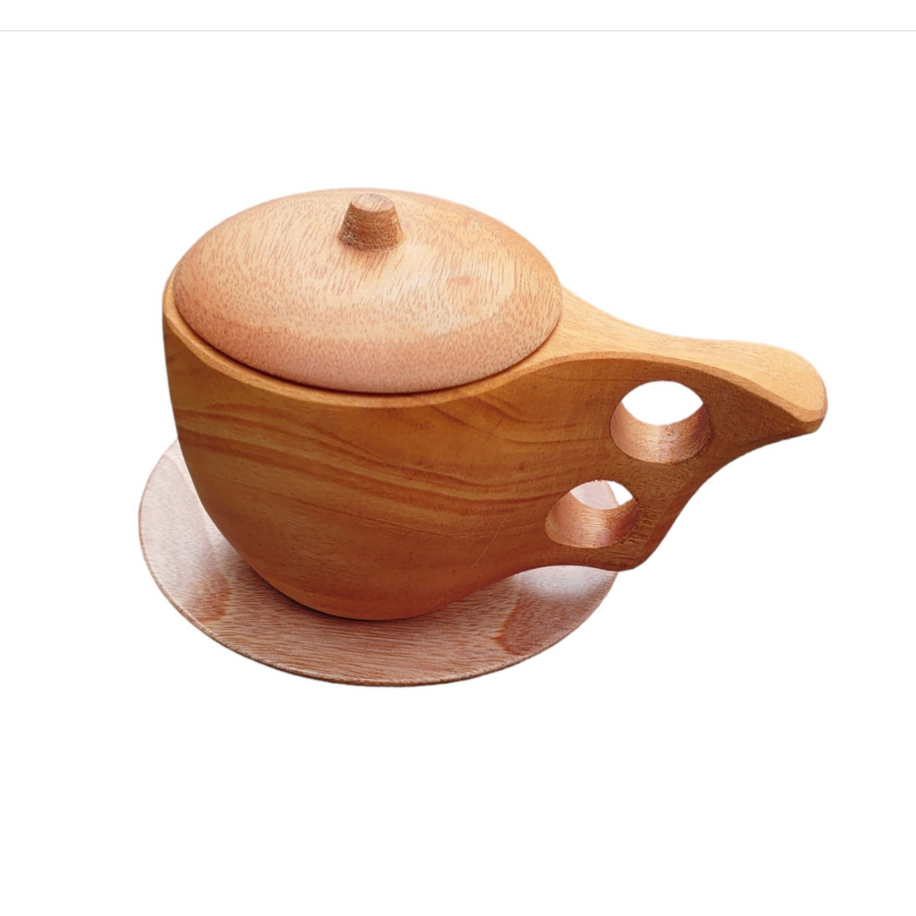 Jual KALATIK satu set cangkir kuksa kayu mahoni gelas kayu mahoni ...
