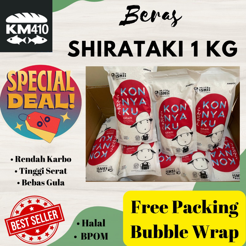 Jual Beras Shirataki 1kg |PT Ambico| Mr.Ishii 1 kg|Konnyaku rice | Shopee Indonesia