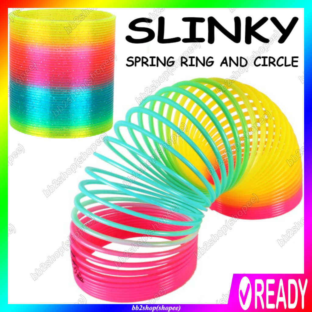 Jual Mainan Slinky Spring Per Pegas Spiral Rainbow Pelangi Besar Jadul ...