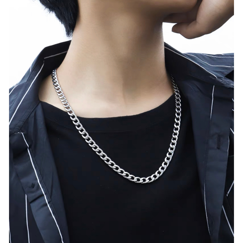 Jual KALUNG TITANIUM MODEL RANTAI JALIN JARANG KALUNG PRIA TITANIUM ...