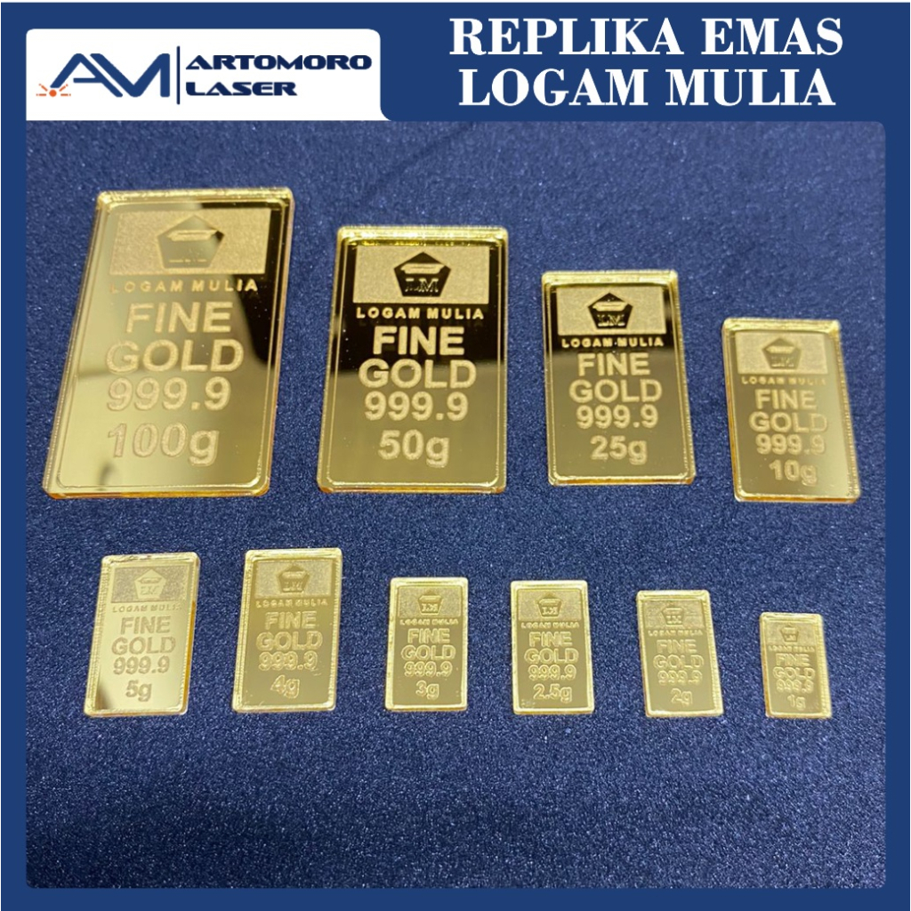 Jual REPLIKA EMAS LOGAM MULIA ANTAM FINE GOLD AKRILIK ACRYLIC DEKORASI ...