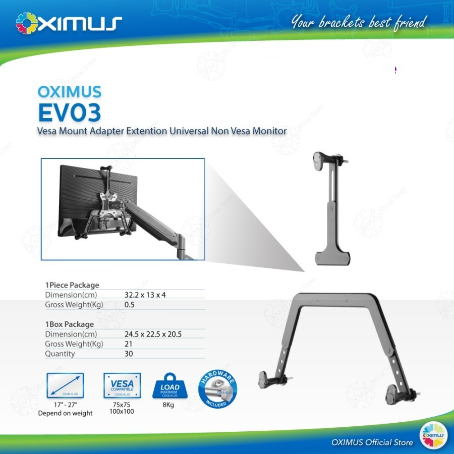 Jual Vesa Mount Adapter Extention Non Vesa Monitor OXIMUS EV-03 ...